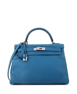 Hermès Kelly 32 Handbag Grain D'h And Swift With Palladium Hardware