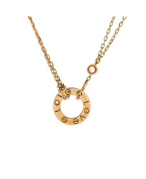 CARTIER 2 Diamonds Love Pendant Necklace 18k And Diamonds, 16 - Gold