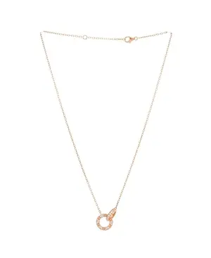 CARTIER Love Interlocking Pave Necklace