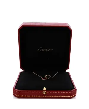 CARTIER Love Interlocking Pave Necklace