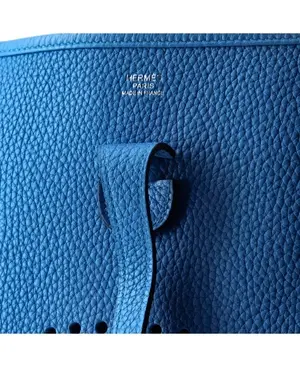 Hermès Pm Evelyne Gen Iii Clemence Bag - Blue