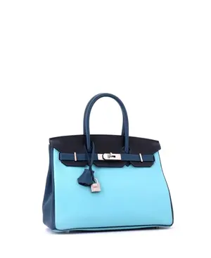 Hermès Birkin 30 Handbag Tricolor Togo With Brushed Palladium Hardware