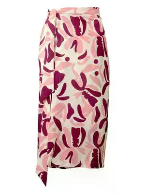 ADRIANA DEGREAS Bold Floral Sarong - White