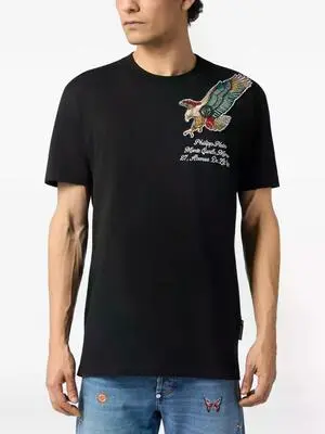 Philipp Plein Round Neck T-shirt Eagle Montecarlo - Black