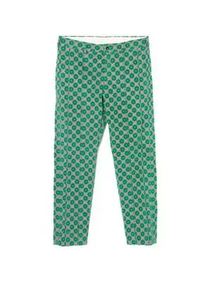 Comme Des Garçons Floral-print Trousers - Green