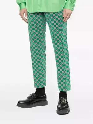 Comme Des Garçons Floral-print Trousers