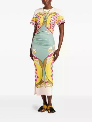 La DoubleJ Lela Florette Print Jersey Dress - Blue