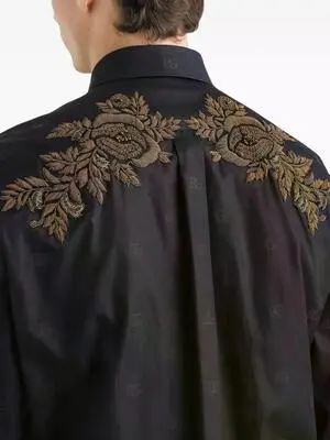 Dolce & Gabbana Martini Floral-embroidered Shirt - Blue