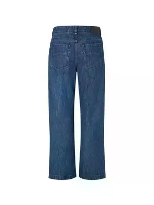 Fendi Five-pocket Jeans With Leather Patch - Blue