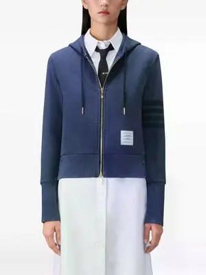Thom Browne Loopback 4-bar Shrunken Hoodie - Blue