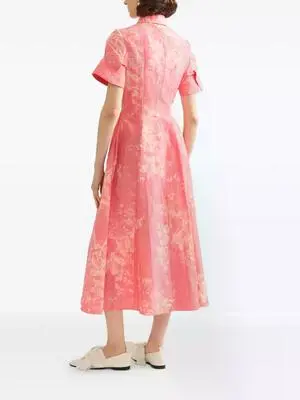 Erdem Floral-print Shirt Midi Dress - Pink