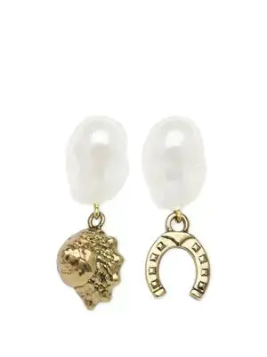 Erdem Pearl Stud Earrings - Gold