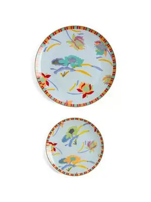LISA CORTI Floral Plates - Blue