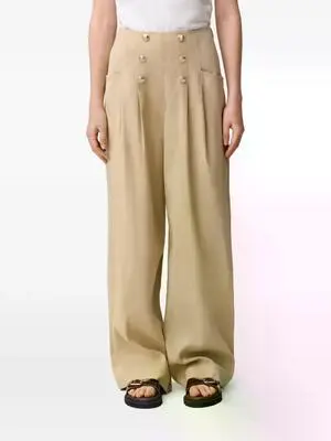 Claudie Pierlot Pleated Wide-leg Trousers
