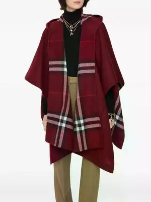 Burberry Cashmere Hooded Cape With Embroidered Equestrian Knight Design