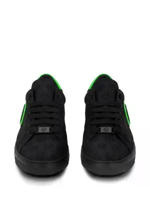 Philipp Plein Monogram Jacquard Low Top Sneakers - Black