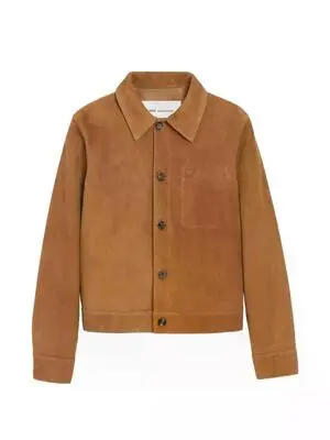 AMI Paris Suede Buttoned Jacket - Brown