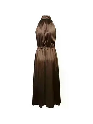 CRIDA MILANO Tie-neck Midi Dress