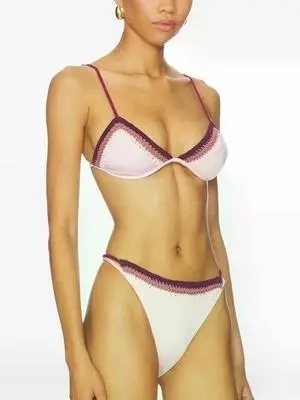 LESLIE AMON Garis Trimmed Bikini Top