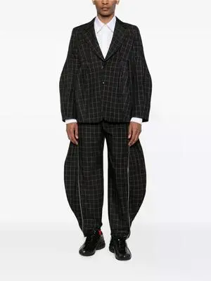 Comme Des Garçons Windowpane Check Tailored Blazer