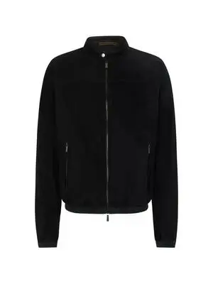 MOORER Zip-up Bomber Jacket - Black