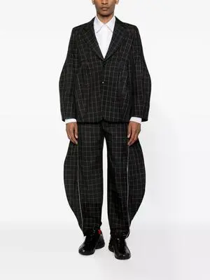 Comme Des Garçons Windowpane Check Zip Trousers