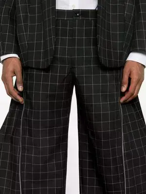 Comme Des Garçons Windowpane Check Zip Trousers