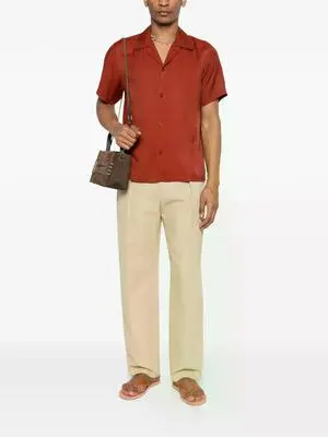 Sandro Loose-fit Shark Collar Shirt - Red