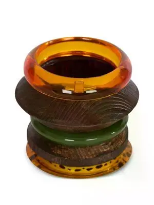 Balmain Bangle Bracelet Set - Brown