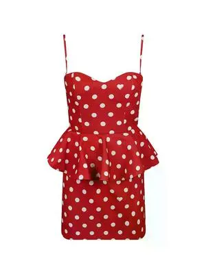 Fiorucci Polka-dot Peplum Mini Dress