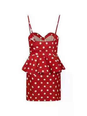 Fiorucci Polka-dot Peplum Mini Dress
