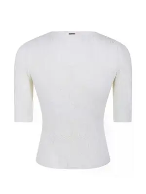 TWINSET Ribbed Knitted Top - White