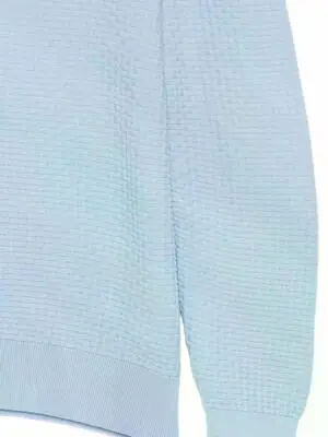 BOSS Textured Crew Neck Sweater - Blue