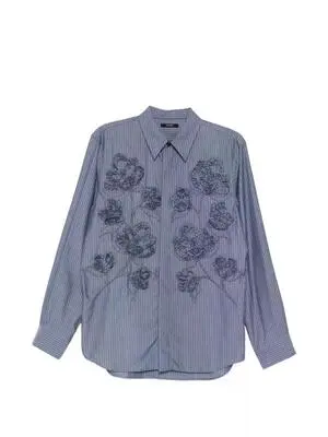 TAAKK Floral-embroidered Shirt - Blue