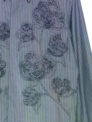 TAAKK Floral-embroidered Shirt - Blue