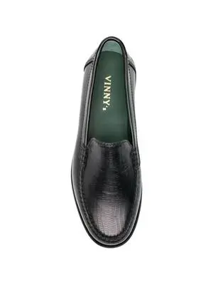 VINNY'S Textured Loafers - Black