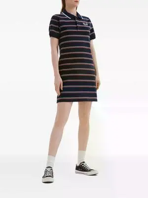 CHOCOOLATE Striped Polo Dress - Blue