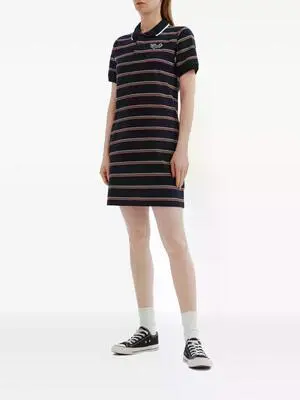 CHOCOOLATE Striped Polo Dress - Blue
