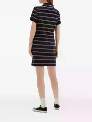 CHOCOOLATE Striped Polo Dress - Blue