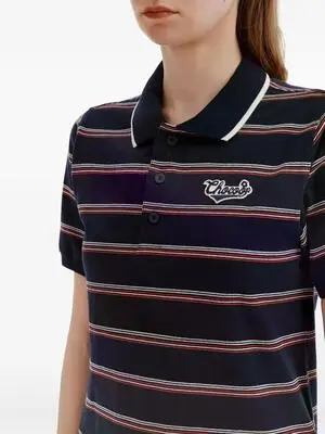 CHOCOOLATE Striped Polo Dress - Blue