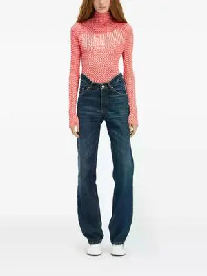JEAN PAUL GAULTIER Gingham-pattern Asymmetric Top - Red