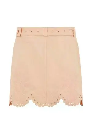 Farm Rio Soft Geometric Richelieu Twill Mini Skirt - Pink