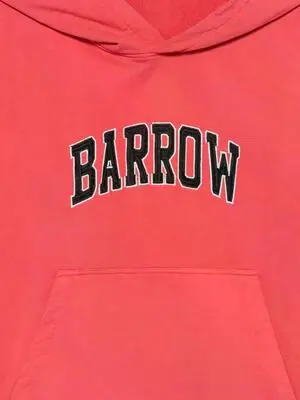 BARROW Hooded Sweatshirt With Embroidered Detailing - Red