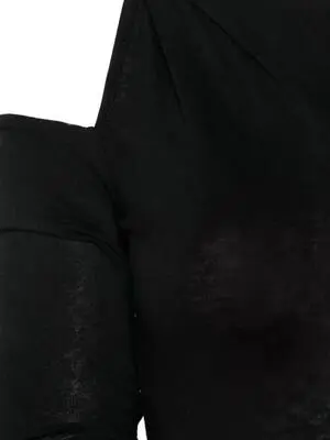 Isabel Benenato Long-sleeve Cold-shoulder Top