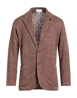 LARDINI Linen Single-breasted Blazer - Brown