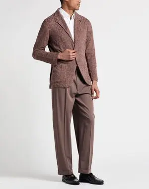 LARDINI Linen Single-breasted Blazer - Brown