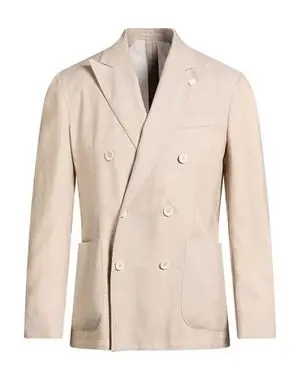 LARDINI Tencel And Wool Double-breasted Blazer