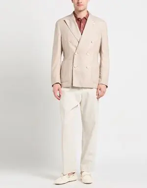LARDINI Tencel And Wool Double-breasted Blazer