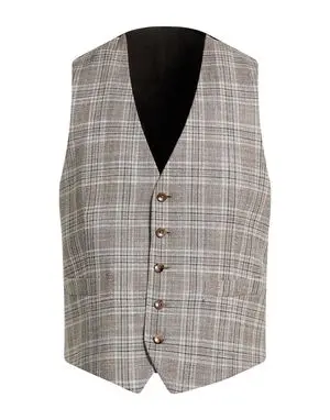 LARDINI Tailored Vest In Wool, Silk, And Linen Blend