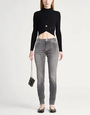 Armani Exchange Cotton-blend Jeans With Leather Trims